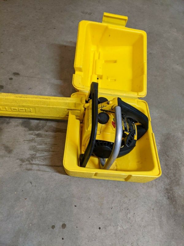 Vintage McCulloch Mac 110 Top Handle Chainsaw With Case Runs | #52688237