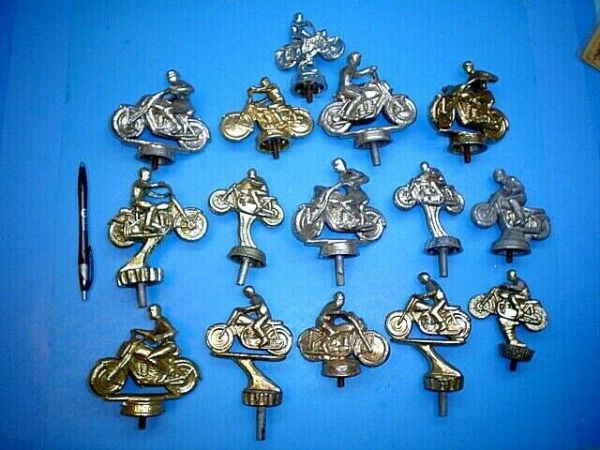 15 VINTAGE METAL MOTORCYCLE RACEING TROPHY TOPPERS | #52444681