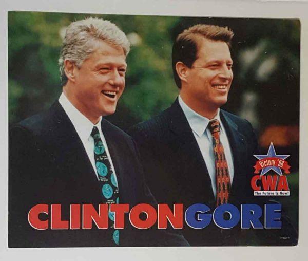 1996 Bill Clinton & Al Gore Union Campaign Poster | #52463134