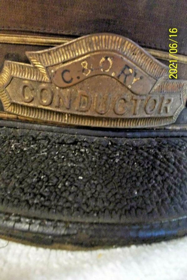 VINTAGE C&O RAILROAD CONDUCTORS HAT COMPLETE WITH BADGE& BUTTONS ...