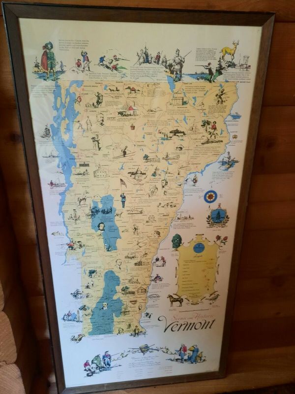 Vermont Life Map Scenic And Historic Vermont Picture 1964 | #52489647