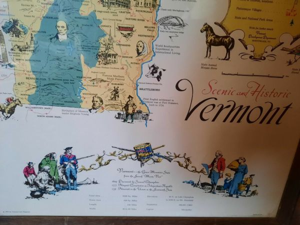 Vermont Life Map Scenic And Historic Vermont Picture 1964 | #52489647