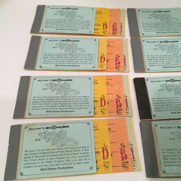 8 Vintage 1974 Walt Disney World Ticket Books | #52486169