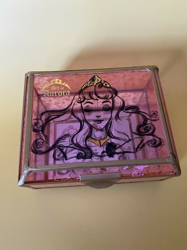 Disney Store Art Of Aurora Princess Aurora Glass Jewelry Box - Sleeping ...