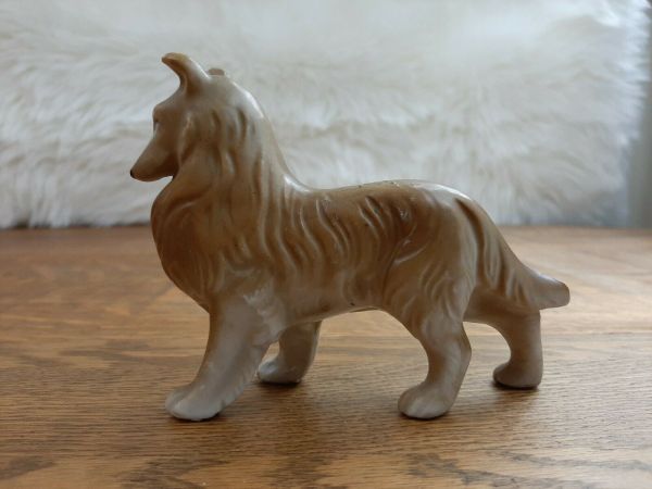 Vintage Ceramic Collie Dog Figurine Japan MIJ Pottery Porcelain | #52510490