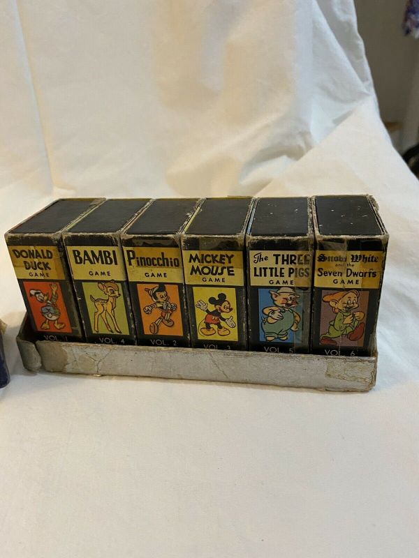VINTAGE 1940 ' S MICKEY MOUSE LIBRARY OF GAMES IN BOXES | #52554860