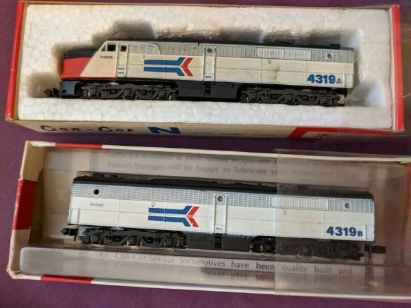 Con - Cor - Vintage N Scale Amtrak Train Set: Engine 4319A, Dome Car ...