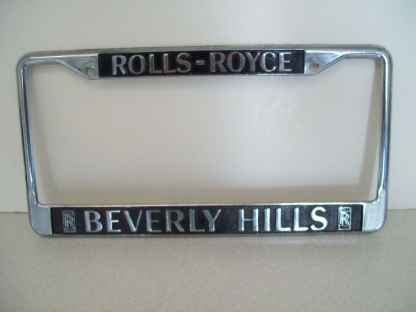 Vtg Beverly Hills Rolls Royce Licence Plate Frame | #52593395
