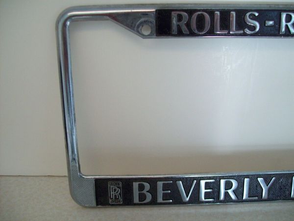 Vtg Beverly Hills Rolls Royce Licence Plate Frame | #52593395