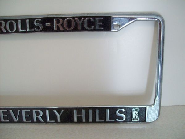 Vtg Beverly Hills Rolls Royce Licence Plate Frame | #52593395