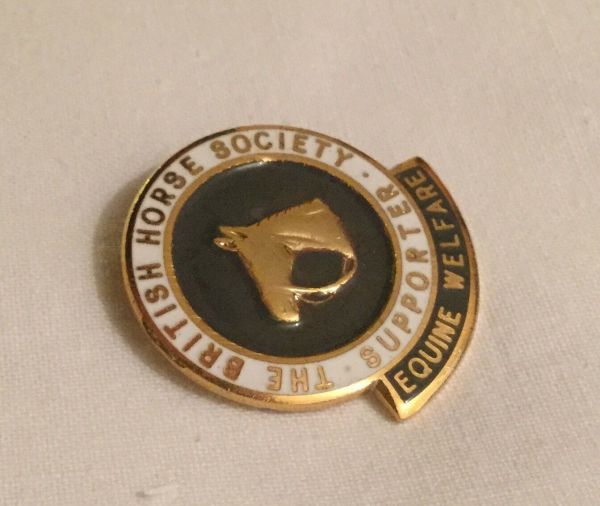 Vintage BRITISH HORSE SOCIETY SUPPORTER Equine Welfare Enamel Pin Badge ...