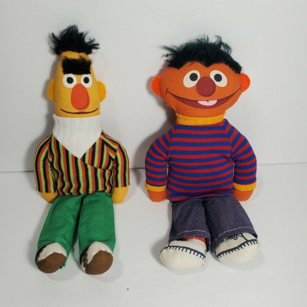 Vintage Bert And Ernie Plush Dolls Knickerbocker Sesame Street Disney ...
