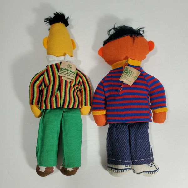 Vintage Bert And Ernie Plush Dolls Knickerbocker Sesame Street Disney ...