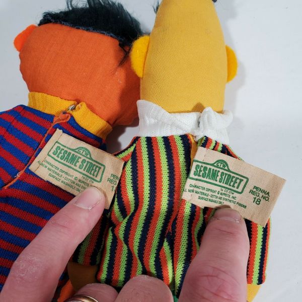 Vintage Bert And Ernie Plush Dolls Knickerbocker Sesame Street Disney ...