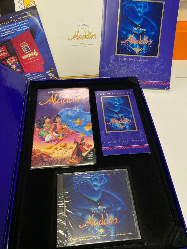 Aladdin Deluxe Collector’s CD Video Edition Box Set VHS Walt Disney ...
