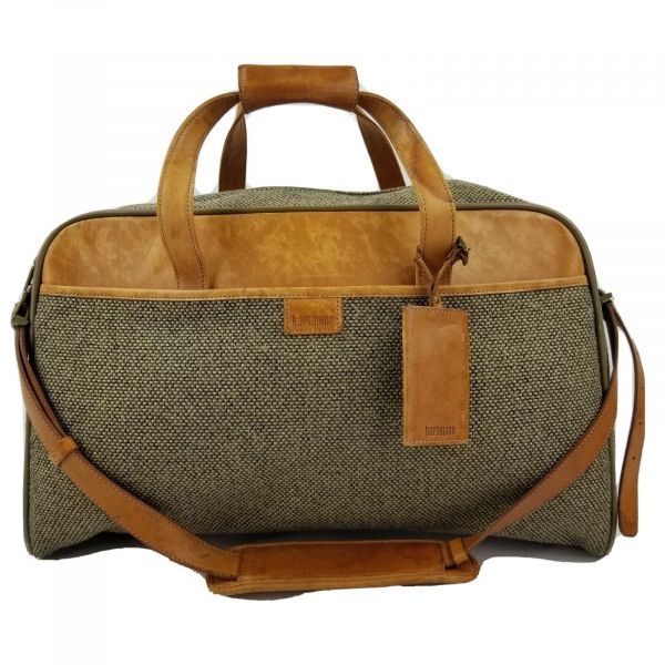 Vintage 20 " Hartmann Tweed Leather Carry On Tote Duffle Bag Weekender ...