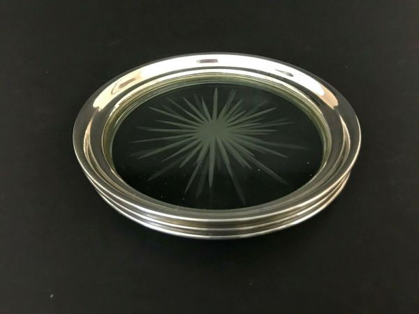 Set 3 Webster Signed Sterling Silver Band Star Pattern Cut Glass Wine ...