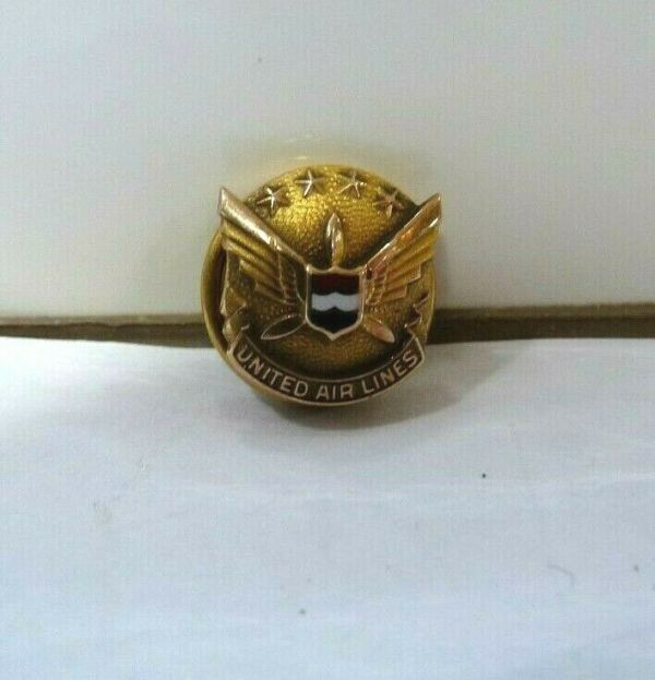 Vintage United Airlines Employee Service Pin 10K Gold LGB | #52725124