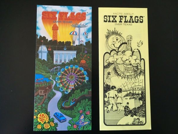 1977 Six Flags Over Texas Amusement Park Brochure And Facts Brochure ...