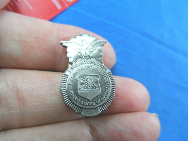 Security Police Air Force United States Mini Badge Lapel Pin Silvertone ...