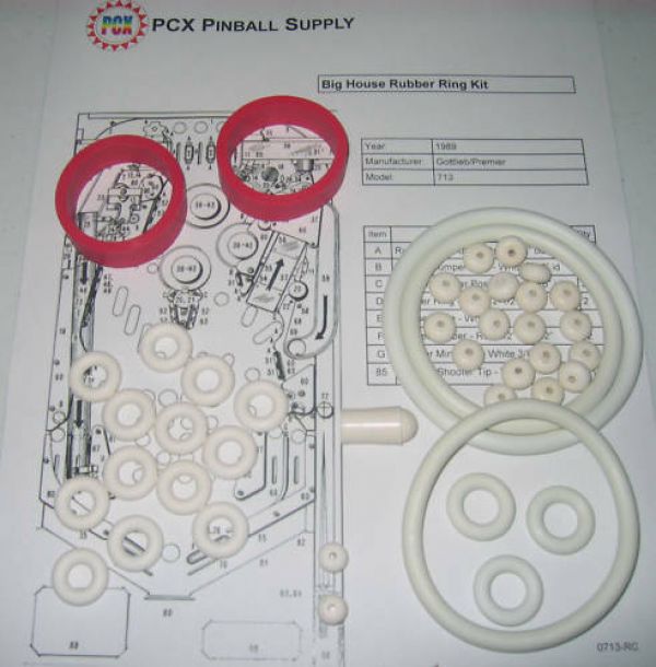 1989 Gottlieb/Premier Big House Pinball Machine Rubber Ring Kit | #52776197