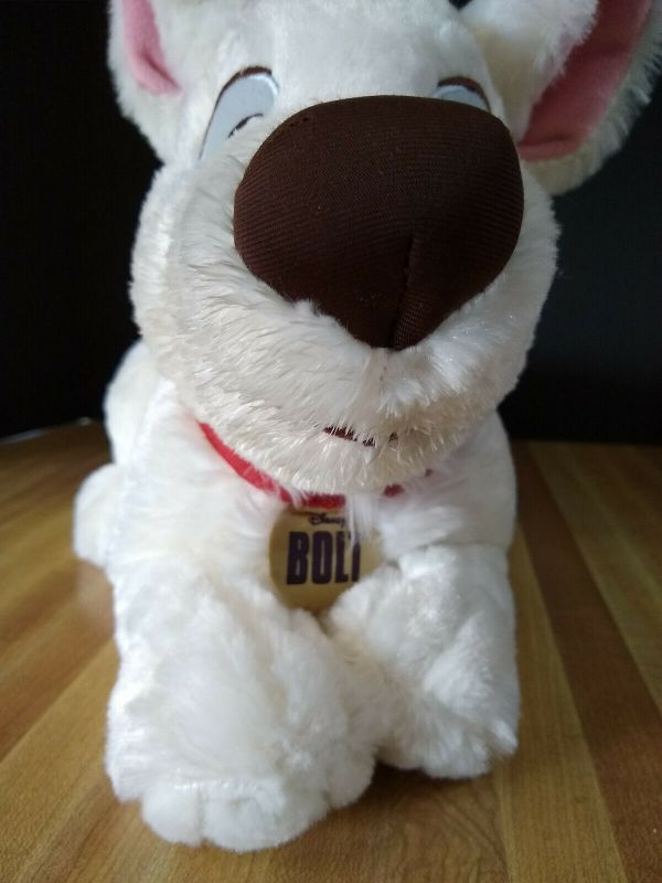 Disney Store Bolt Lying White Dog Stuffed Toy Animal Plush | #52802805