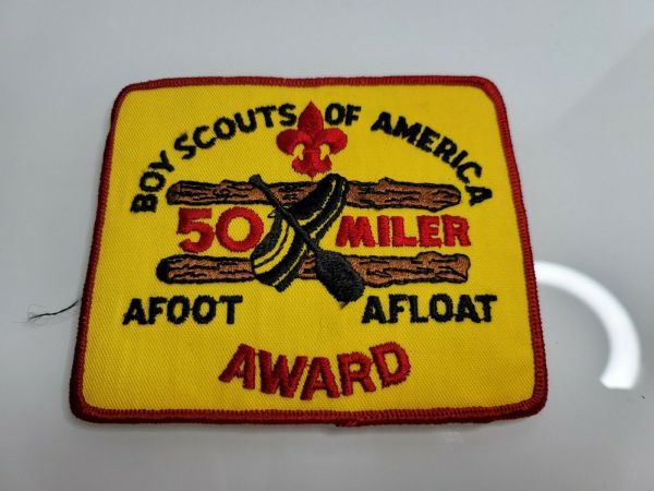 Vintage 1970s 50 MILER AWARD Boy Scout JACKET PATCH BSA Hiking Canoeing ...