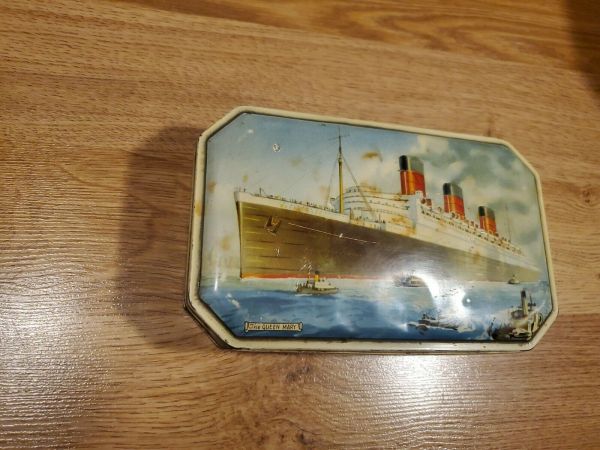 Bensons English Candies Tin 15oz The Queen Mary Ship Boat Souvenir Tin ...