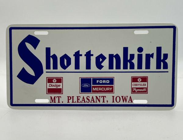 Shottenkirk Ford Dodge Chrysler Plastic Car Dealer License Plate ...