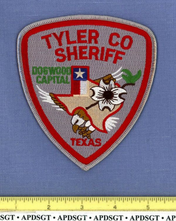 TYLER COUNTY SHERIFF TEXAS Police Patch TREE DOGWOOD CAPITAL STATE ...