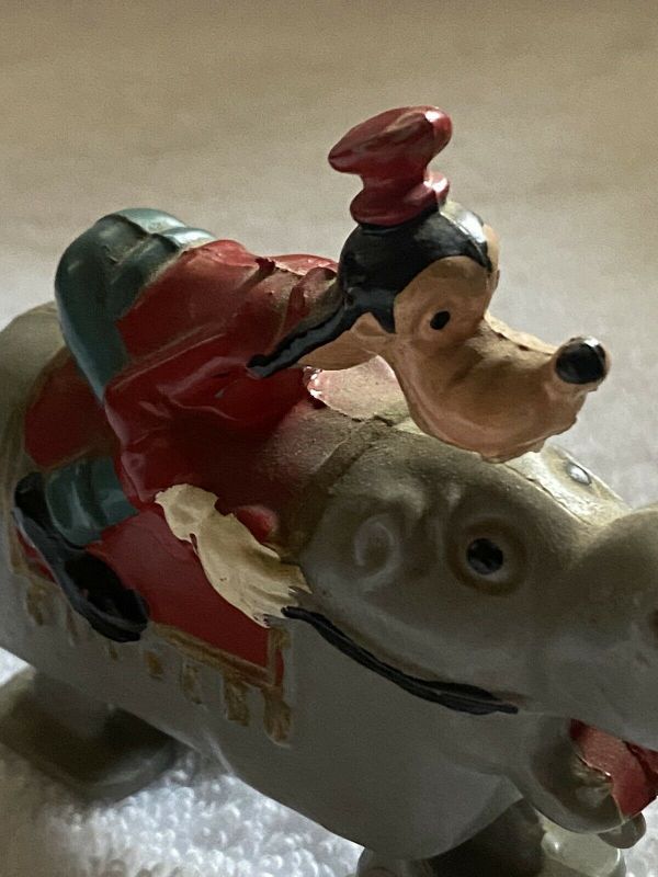 Great Vintage Marx Toy Ramp Walker Goofy On A Hippopotamus Walt Disney ...