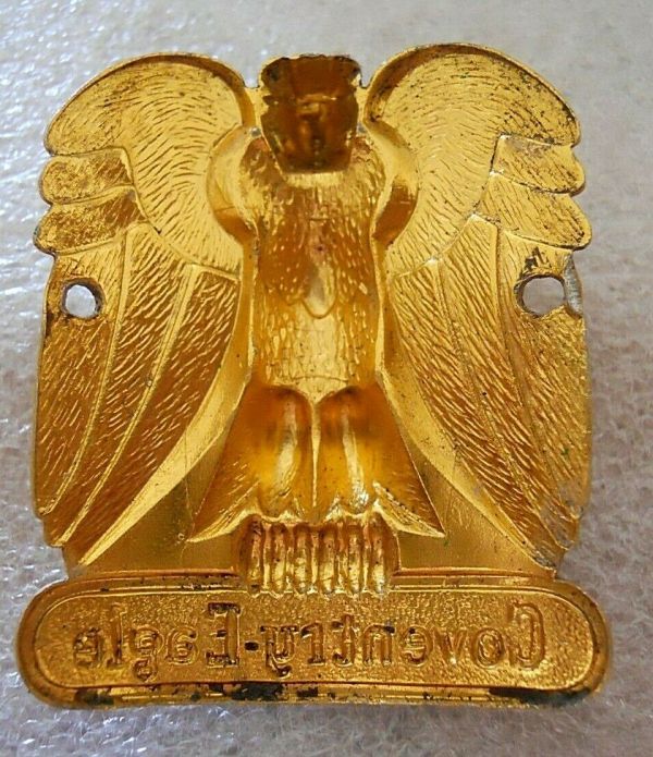 Vintage Coventry Eagle Bicycle Header Badge Anodised Cycle Metal Head ...