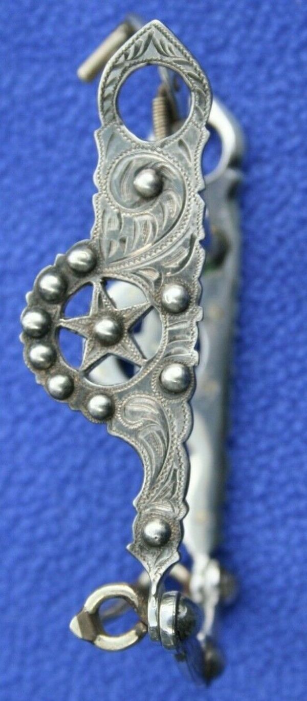VINTAGE STERLING SILVER WESTERN BRIDLE HEADSTALL SPADE BIT BELT BUCKLE ...