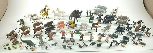 Vtg MARX NOAH ' S ARK MINIATURE PLAY SET WITH ANIMALS PEOPLE TREES ...