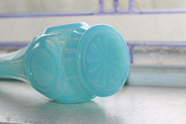 Blue Fry Glass Bud Vase Vintage Opalescent Art Glass | #53373018
