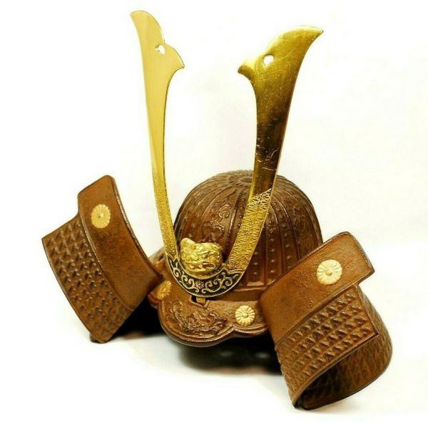 Kabuto Vintage Japanese Iron Okimono Samurai Helmet Statue Ornament ...