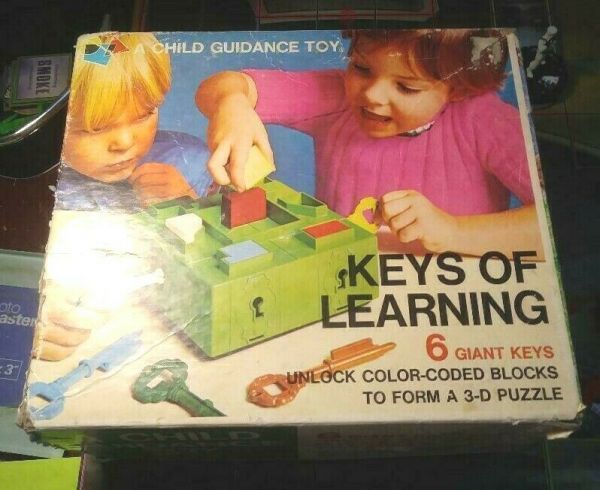 Vintage Child Guidance Questor Keys Of Learning Lock / Shape Puzzle Toy ...