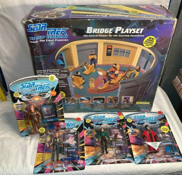 1993 Vintage STAR TREK Next Generation BRIDGE PLAYSET 6103, 4 CARDED ...