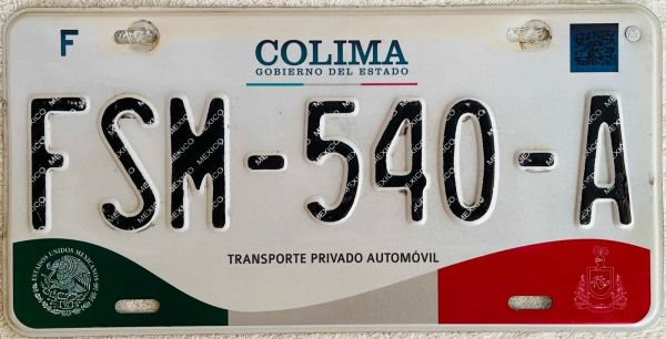 COLIMA MEXICO License Plate Expired Graphic Background MEXICO FLAG ...