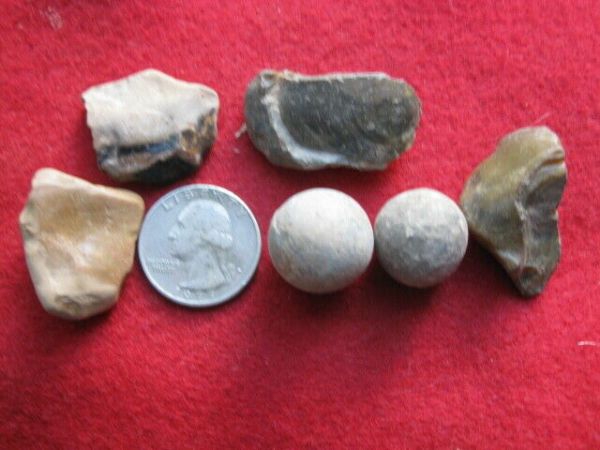 DUG REV WAR 2 HUGE MUSKET BALLS 80, GRAMS /BRITISH FRENCH FLINT ...