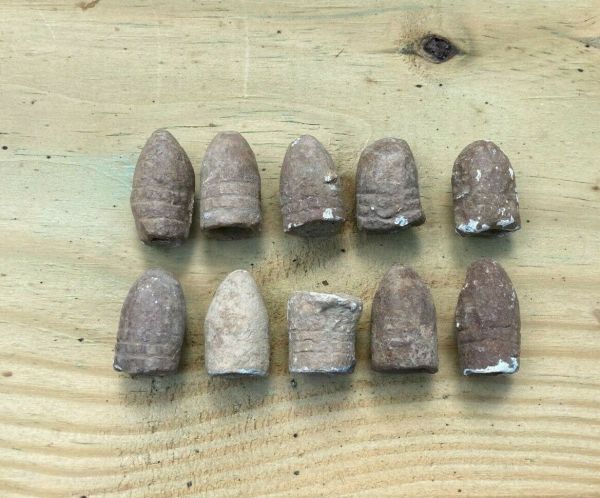 8 Dug Civil War Bullet Relics Fired US CS Siege Lines South Petersburg ...