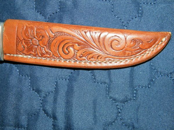 Vintage Fixed Blade One Piece Knife With Leather Sheath | #53345796