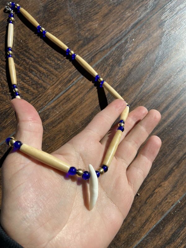 Coyote Tooth Necklace NATIVE AMERICAN MADE Cherokee Pow Wow Regalia ONE ...