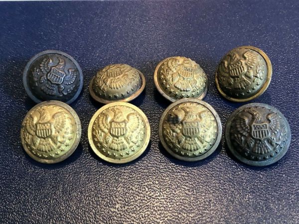 8 Post Civil War US Army Union General Staff Military Uniform Buttons ...