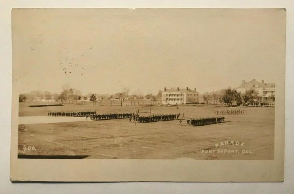 RPPC View Of The Parade At The Coast Artillery Post At Fort DuPont Del ...
