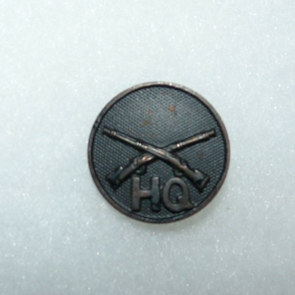 WW1 Enlisted US Army Infantry HQ Co Bronze Screw Back Collar Device ...