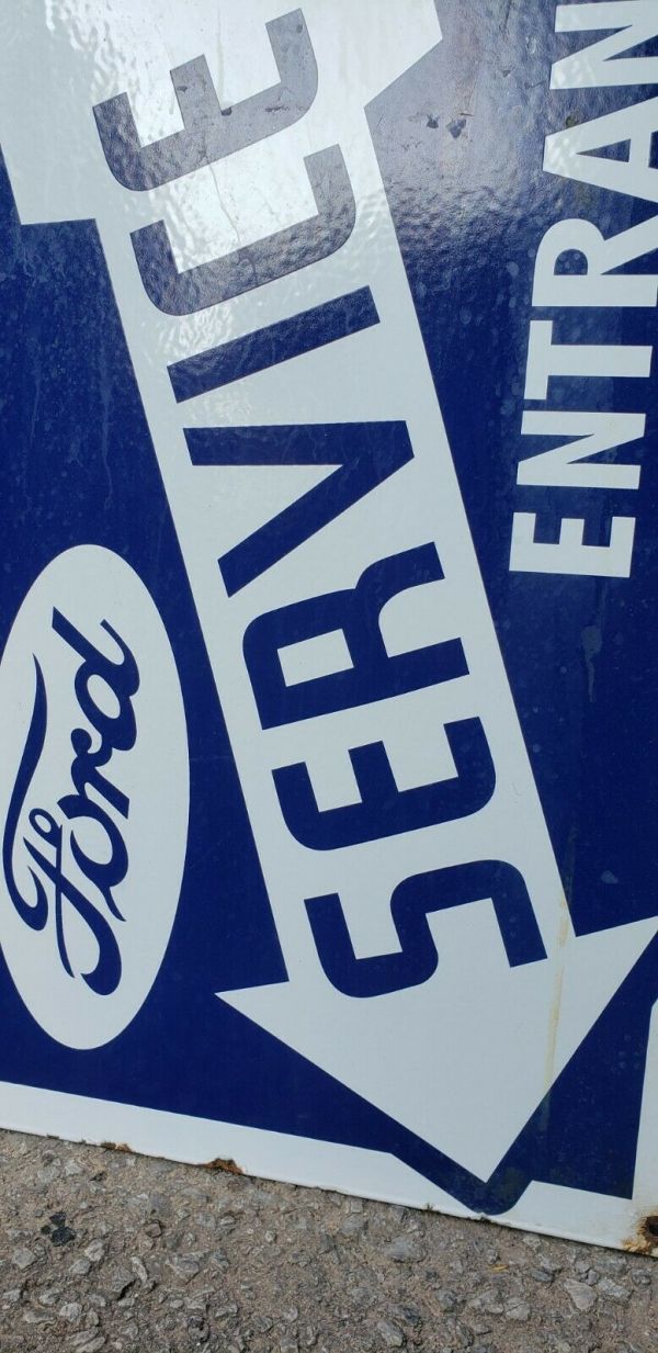 FORD SERVICE Porcelain Metal Sign Farm Tractor Trucks Cars Vintage ...