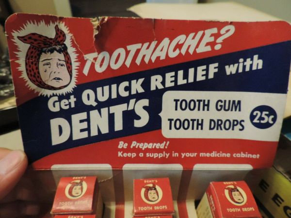 9 Vintage Boxes Dents Tooth Drops Toothache In Drug Store Point Of ...