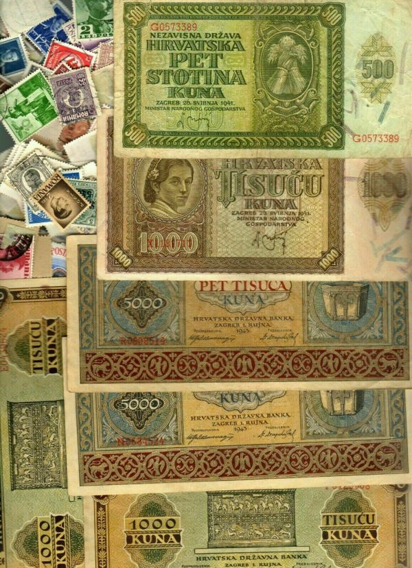 NAZI GERMANY AND AXIS PARTNERS BANKNOTE, COIN AND STAMP SET 104 | #53663446