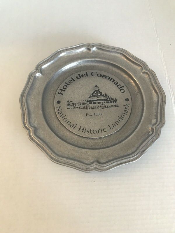 Hotel Del Coronado National Historic LandMark Est 1888 Pewter Plate Bon ...